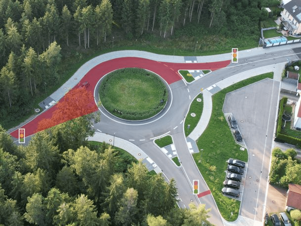 Sperrung am Kreisverkehr - B304